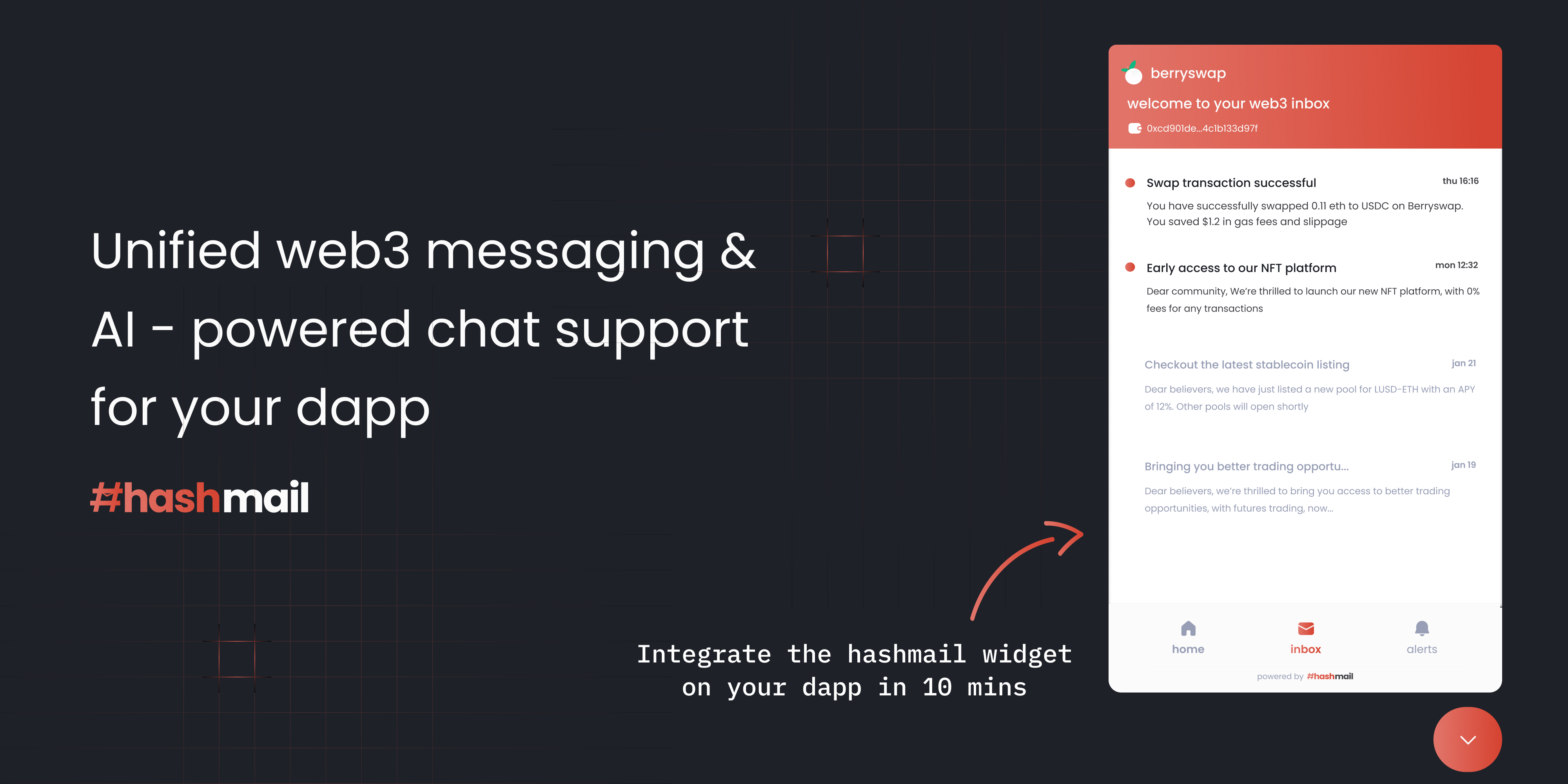 hashmail: web3 messaging, and AI chat support for dapps
